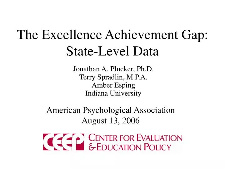 PPT - The Excellence Achievement Gap: State-Level Data PowerPoint ...