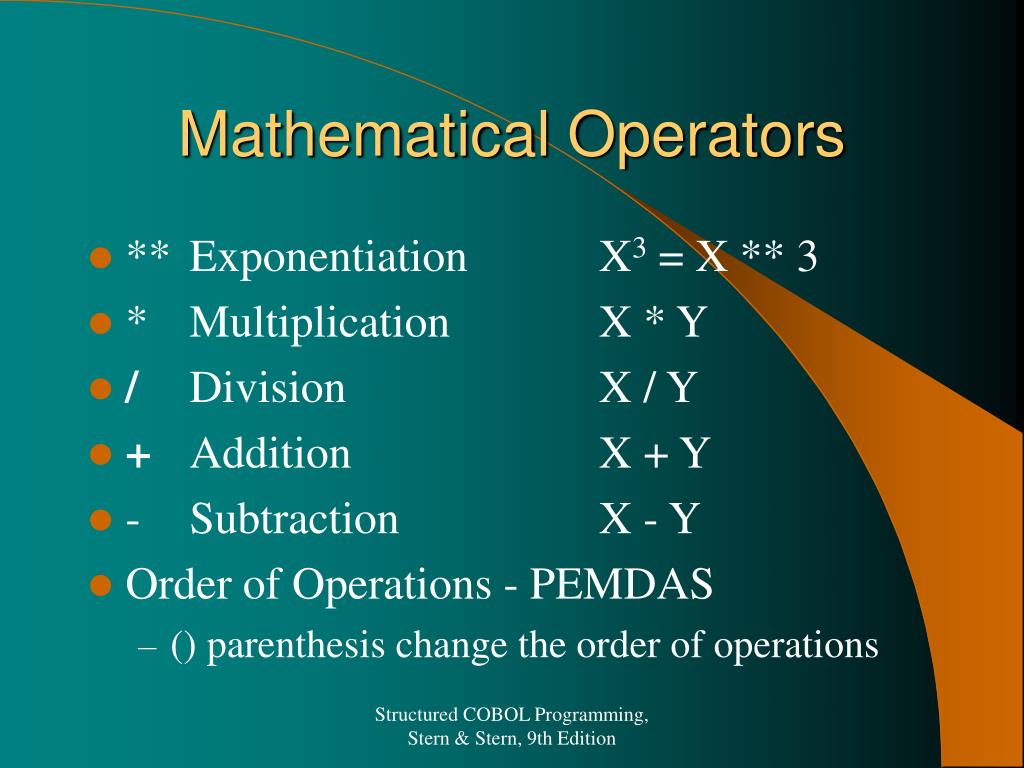 Ppt Chapter 7 Computing In Cobol The Arithmetic Verbs And Intrinsic Functions Powerpoint