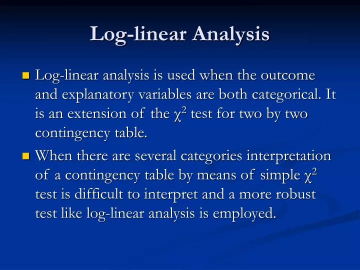 PPT - Log-linear Analysis PowerPoint Presentation, free download - ID ...