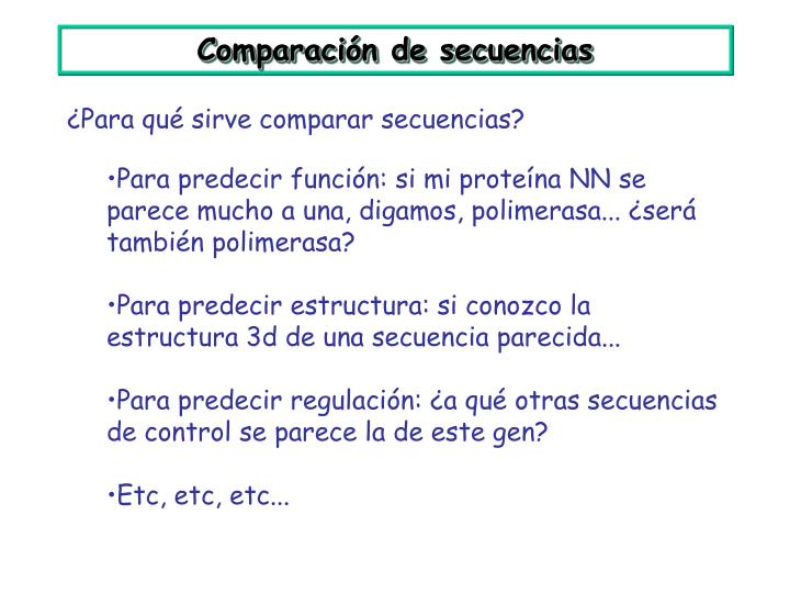 PPT - III Alineamiento de Secuencias PowerPoint Presentation - ID:871644