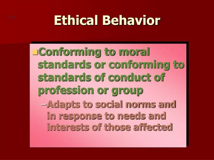 PPT - Ethical Behavior PowerPoint Presentation, free download - ID:872152