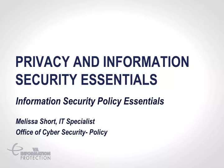 PPT - Privacy and Information security essentials PowerPoint ...