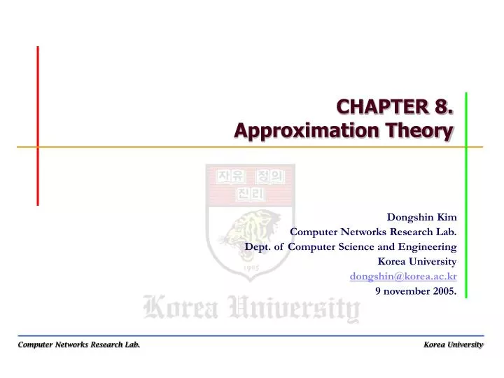 PPT - CHAPTER 8. Approximation Theory PowerPoint Presentation, free ... PPT - CHAPTER 8. Approximation Theory PowerPoint Presentation, free ...