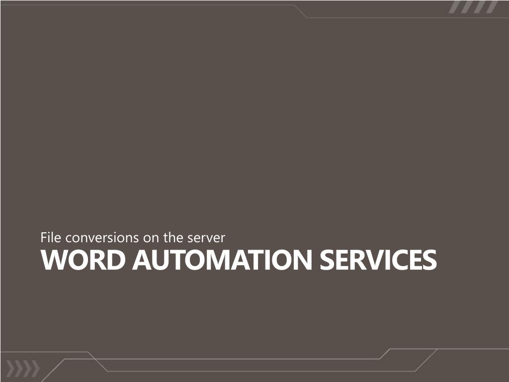 Ppt Document Assembly And Manipulation On Microsoft Sharepoint Server 2010 Using Word