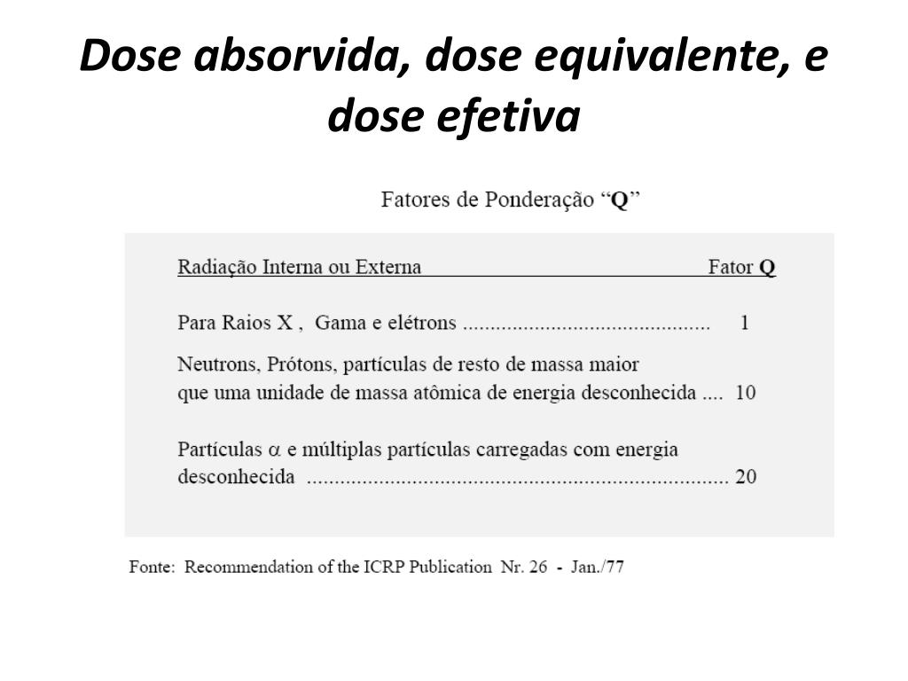 Dose Efetiva E Dose Equivalente Dose Efetiva E Dose Equivalente