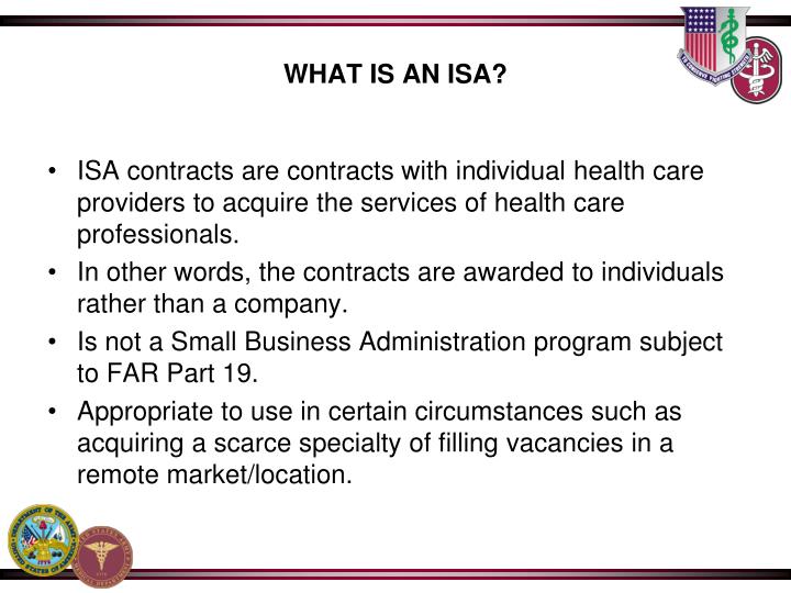 PPT - INDIVIDUAL SET-ASIDE CONTRACTS (ISA) PowerPoint Presentation - ID ...