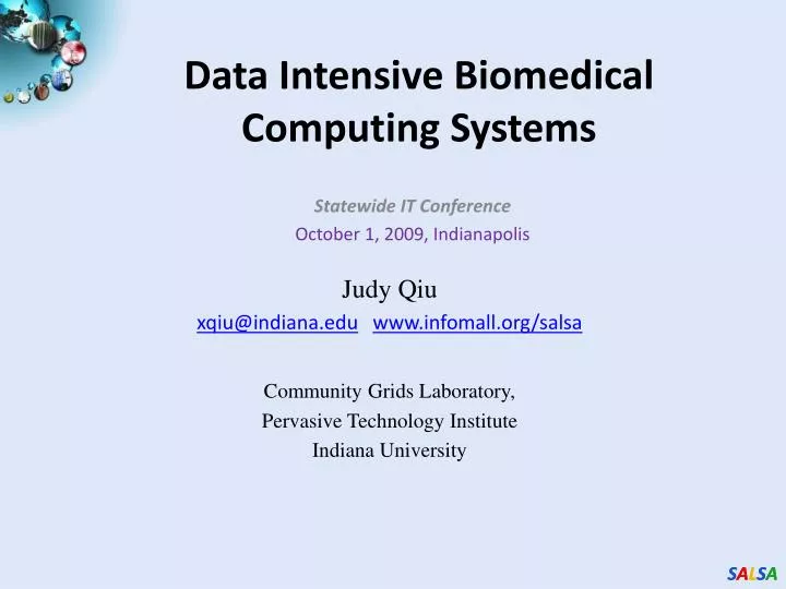 PPT - Data Intensive Biomedical Computing Systems PowerPoint ...