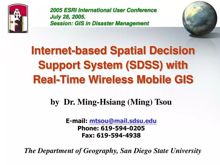 PPT - Internet-based Spatial Decision Support System (SDSS) with Real ...
