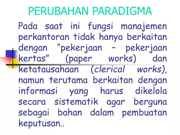 PPT - PERUBAHAN PARADIGMA PowerPoint Presentation, free download - ID ...