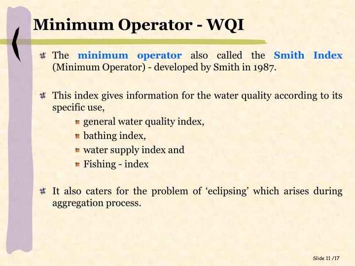 PPT - Water quality indexing – surface water PowerPoint Presentation ...