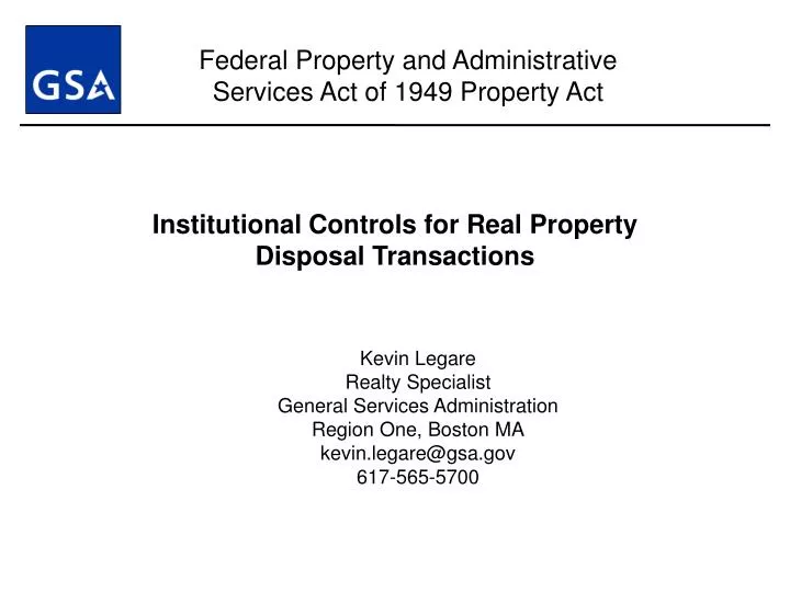 PPT - Institutional Controls for Real Property Disposal Transactions ...