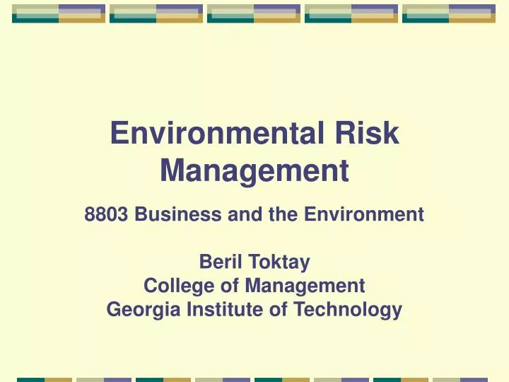PPT - Environmental Risk Management PowerPoint Presentation, free ...
