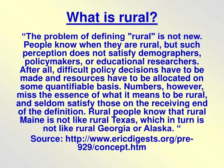 PPT - What is rural? PowerPoint Presentation, free download - ID:879854