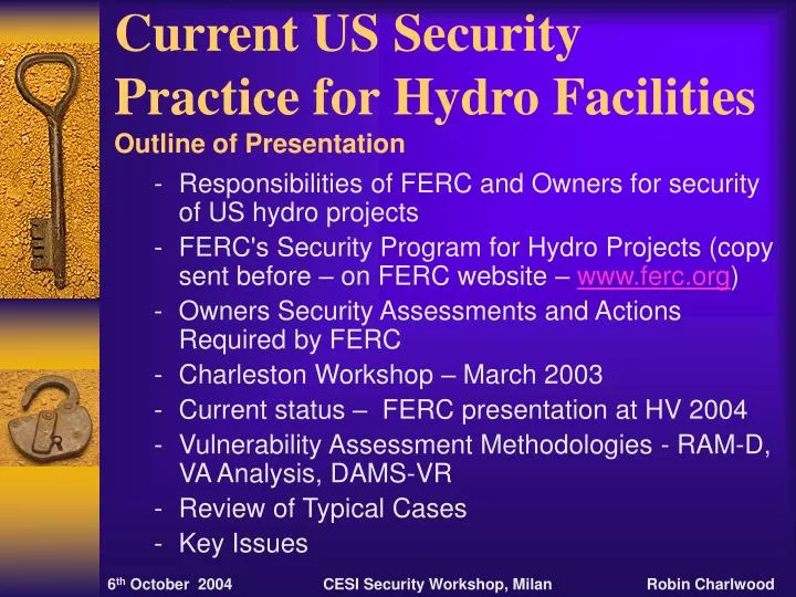 PPT - Current US Security Practice for Hydro Facilities Outline of ...