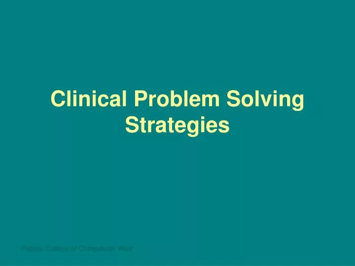 clinical problem solving poster presentation