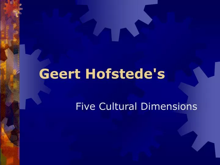 PPT - Geert Hofstede's PowerPoint Presentation, free download - ID:886761