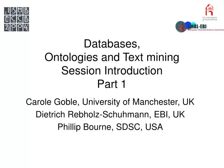 Ppt Databases Ontologies And Text Mining Session Introduction Part 1 1585