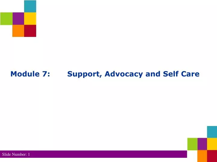 PPT - Module 7: Support, Advocacy and Self Care PowerPoint Presentation ...