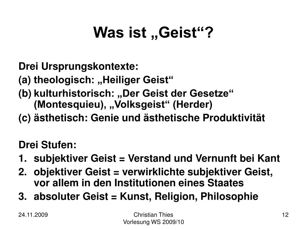 PPT - Christian Thies Kultur-, Sozial- und Geschichtsphilosophie ...