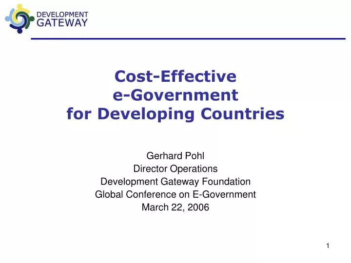 PPT - Cost-Effective e-Government for Developing Countries PowerPoint ...