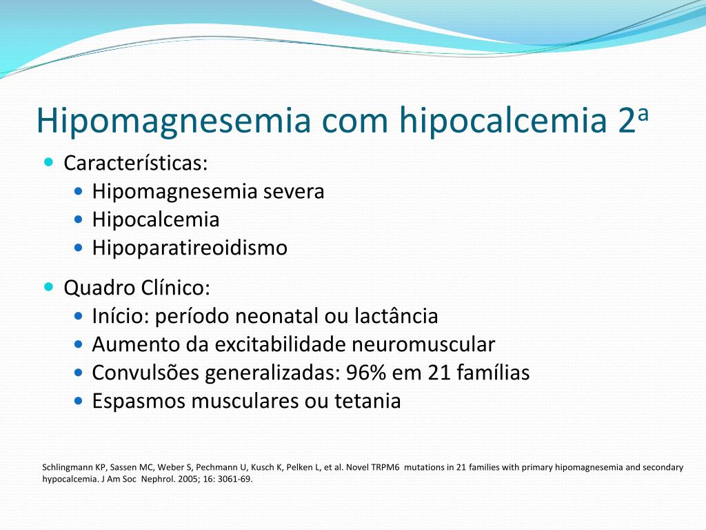 PPT - Hipomagnesemia de Origem Hereditária: revisão da literatura ...