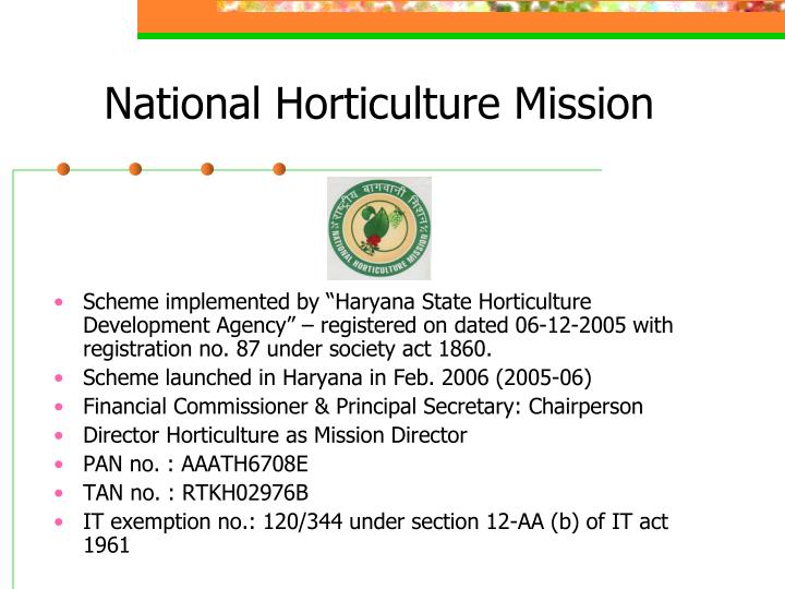 PPT - Haryana National Horticulture Mission Physical & Financial ...