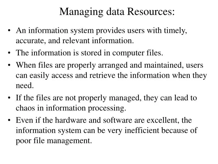 PPT - Managing data Resources: PowerPoint Presentation, free download ...
