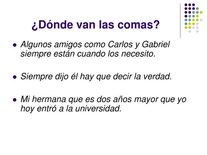 PPT - USO DE LA COMA PowerPoint Presentation - ID:892477