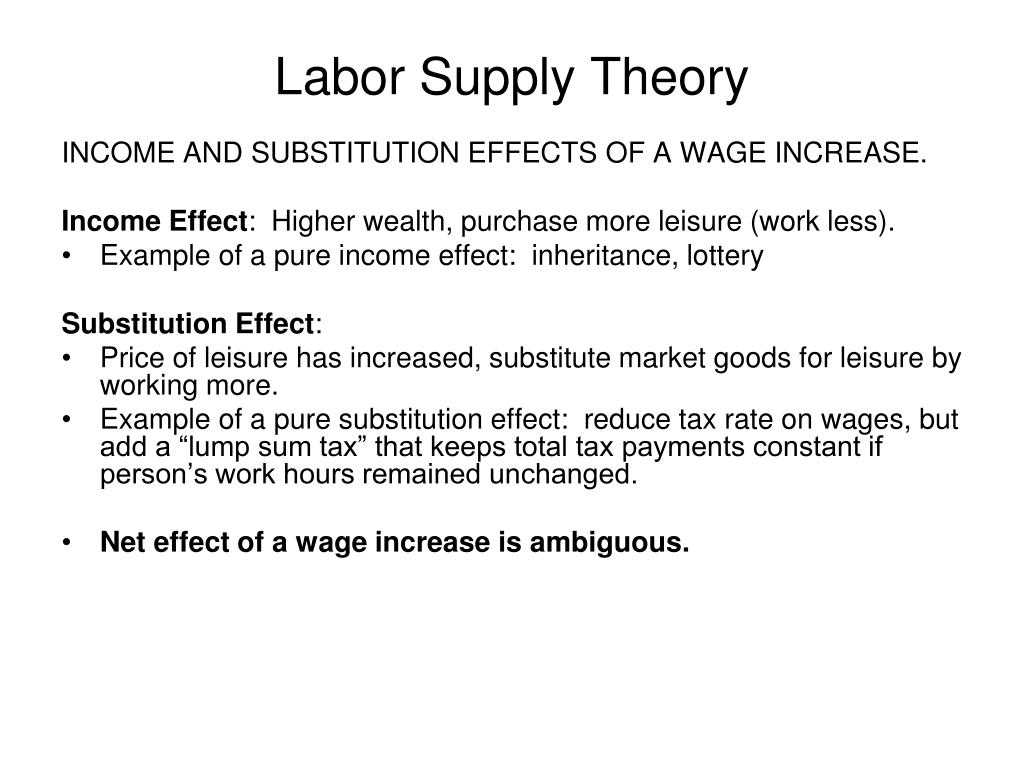 PPT - CH 6. SUPPLY OF LABOR TO THE ECONOMY: THE DECISION TO WORK ...