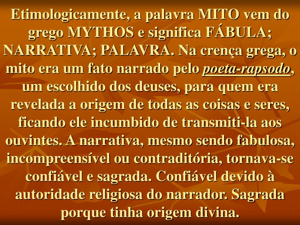 PPT - FILOSOFIA UNIDADE 1 Do Mito à Filosofia PowerPoint Presentation ...
