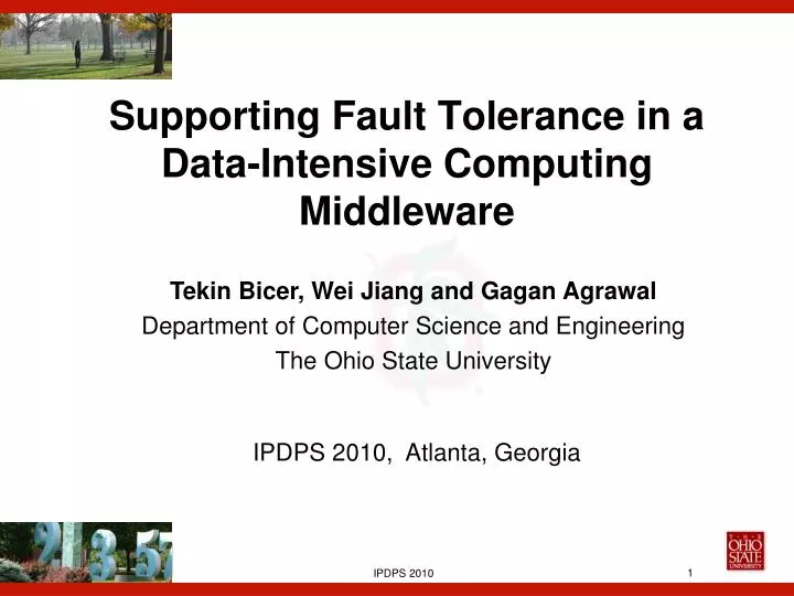 PPT - Supporting Fault Tolerance in a Data-Intensive Computing Middleware PowerPoint ...