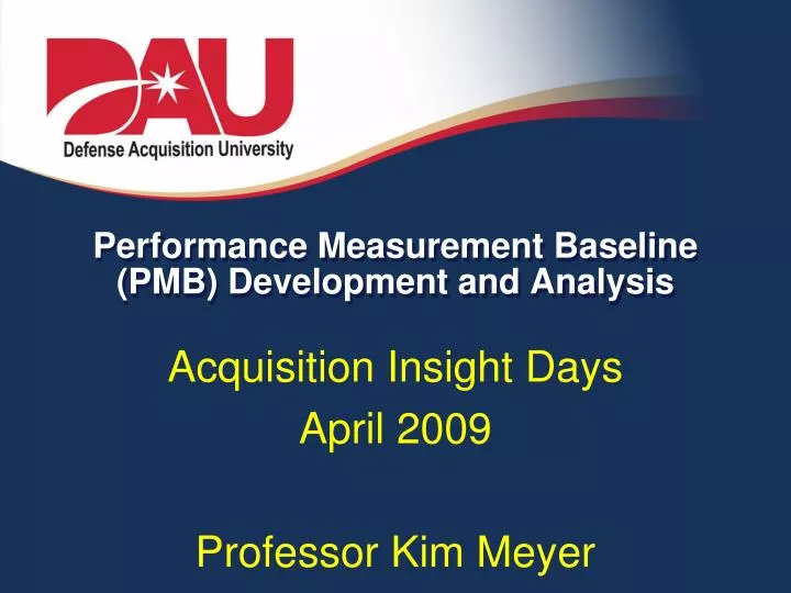 PPT - Performance Measurement Baseline (PMB) Development and Analysis ...