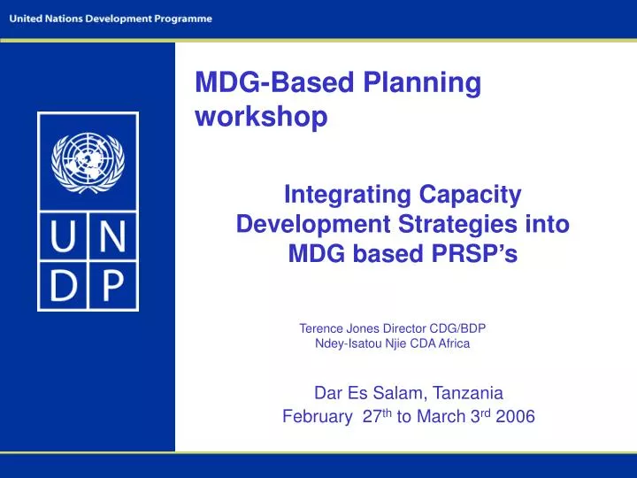 PPT - MDG-Based Planning workshop PowerPoint Presentation, free ...