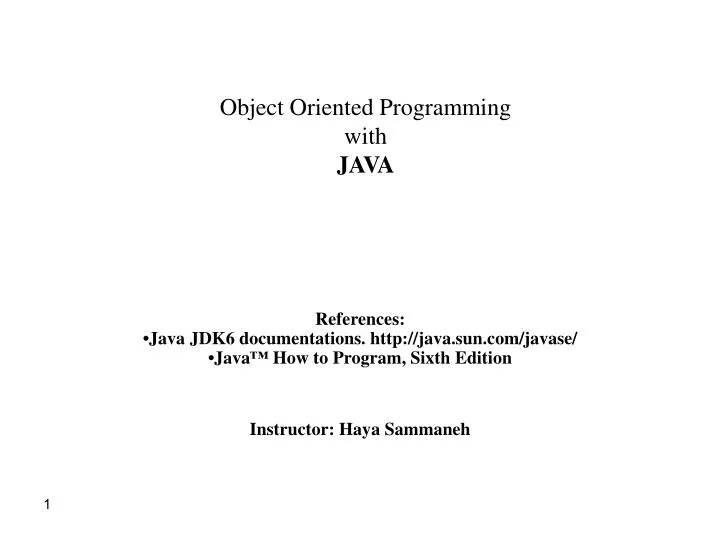 Ppt Object Oriented Programming With Java Powerpoint Presentation 3121