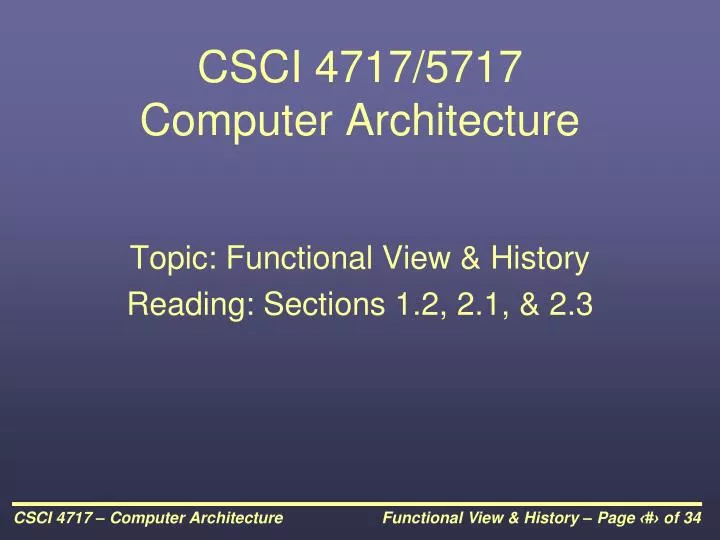 PPT - CSCI 4717/5717 Computer Architecture PowerPoint Presentation ...