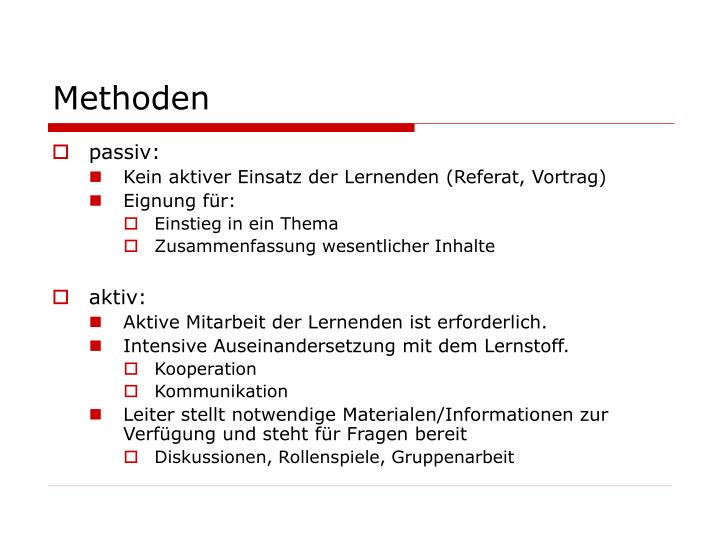 PPT - Lehr- und Lernmethoden PowerPoint Presentation - ID:898155