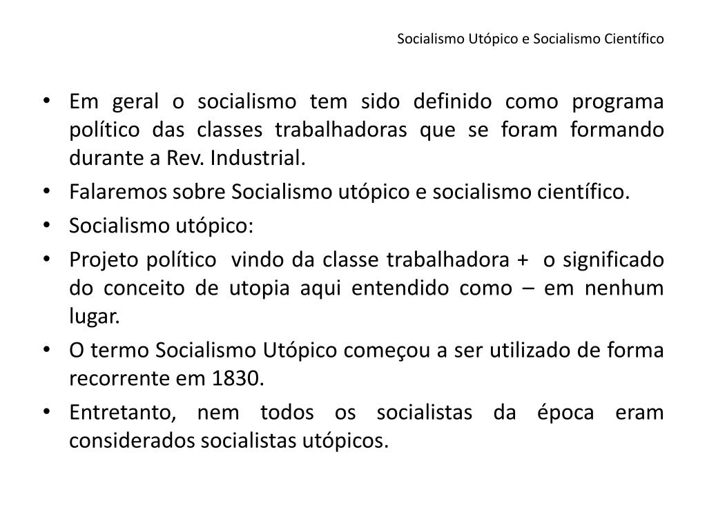 PPT - SOCIALISMO UTÓPICO SOCIALISMO CIENTÍFICO PowerPoint Presentation ... PPT - SOCIALISMO UTÓPICO SOCIALISMO CIENTÍFICO PowerPoint Presentation ...