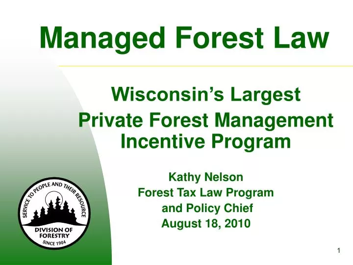 PPT - Managed Forest Law PowerPoint Presentation, free download - ID:901332