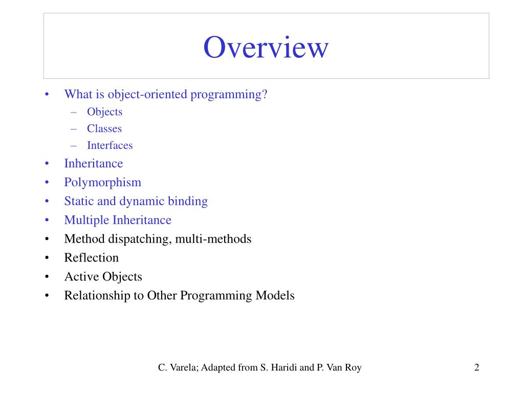 Ppt Object Oriented Programming Objects Classes And Inheritance Vrh 71 4 Polymorphism Vrh 3403