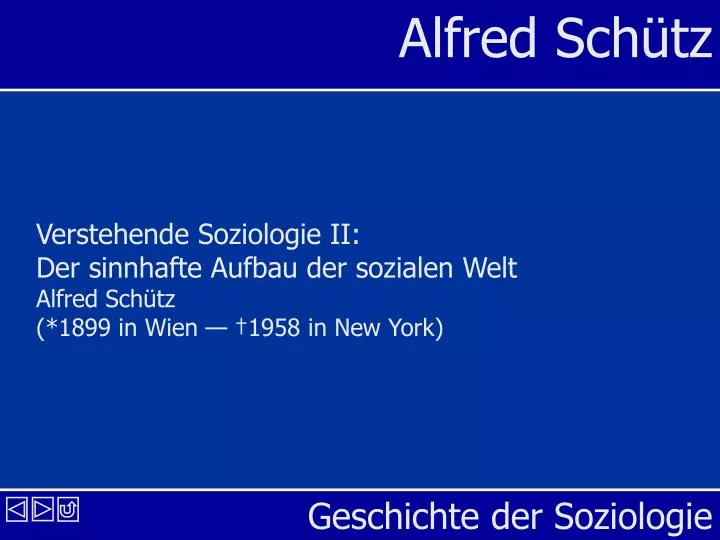 PPT - Verstehende Soziologie II: Der sinnhafte Aufbau der sozialen Welt ...
