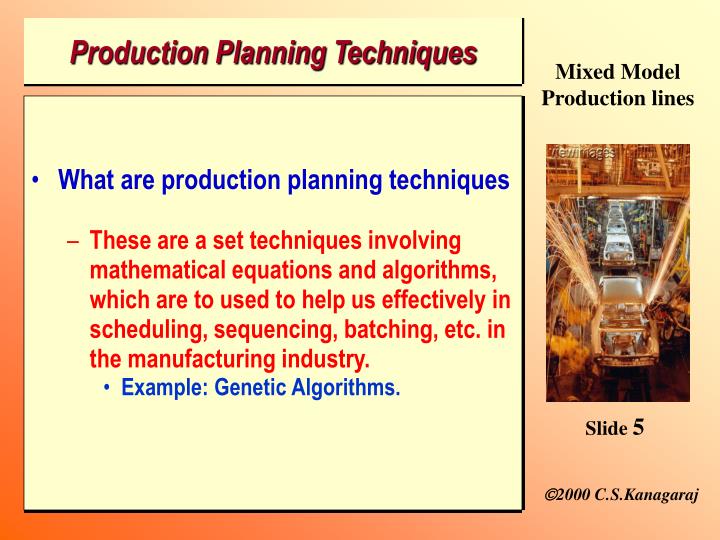 PPT - Mixed Model Production Lines C.S.Kanagaraj ( Kana + Garage ) IEM ...