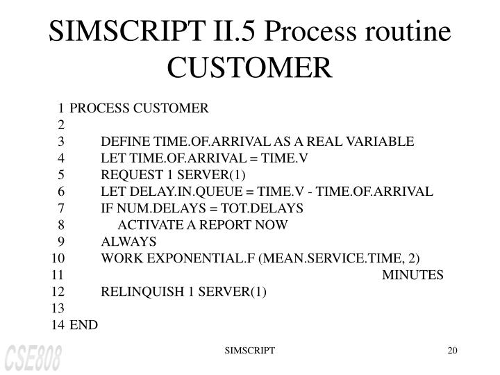 PPT - Modeling and Simulation in SIMSCRIPT II.5 PowerPoint Presentation ...