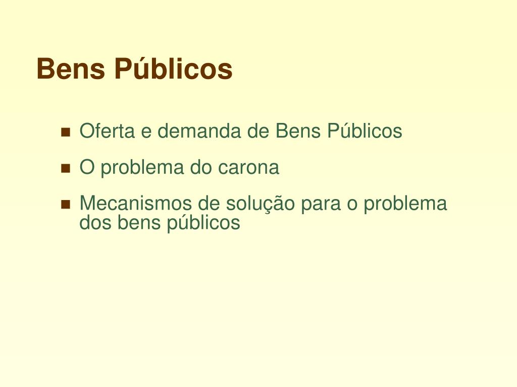 PPT - Microeconomia A III Prof. Edson Domingues Aula 5 Bens Públicos ...