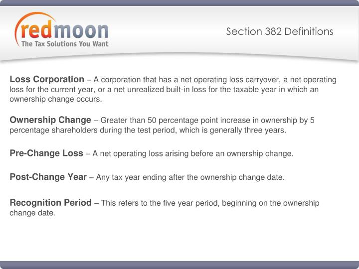 PPT - Built-in Gain Solution Sec. 382 Limitation PowerPoint ...