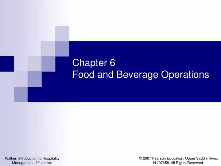 PPT - Chapter 6 Food and Beverage Operations PowerPoint Presentation ...
