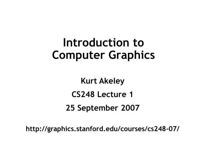 PPT - Introduction to Computer Graphics PowerPoint Presentation, free ...