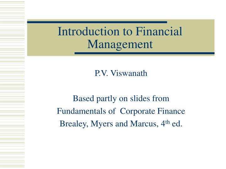 PPT - Introduction to Financial Management PowerPoint Presentation ...