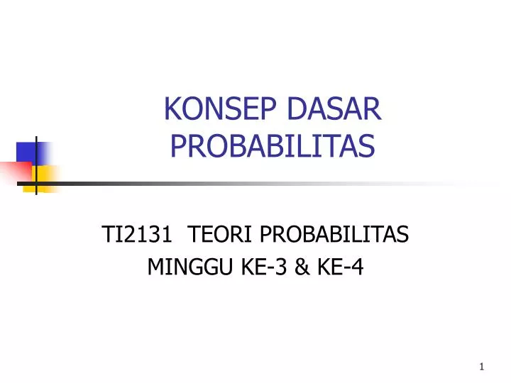 PPT - KONSEP DASAR PROBABILITAS PowerPoint Presentation, free download ...