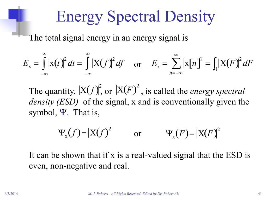 Ppt Correlation Energy Spectral Density And Power Spectral Density