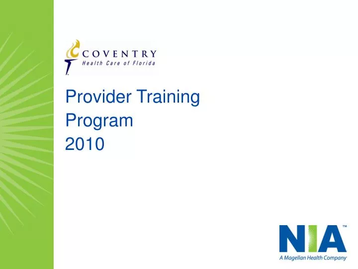 PPT - Provider Training Program 2010 PowerPoint Presentation, free ...